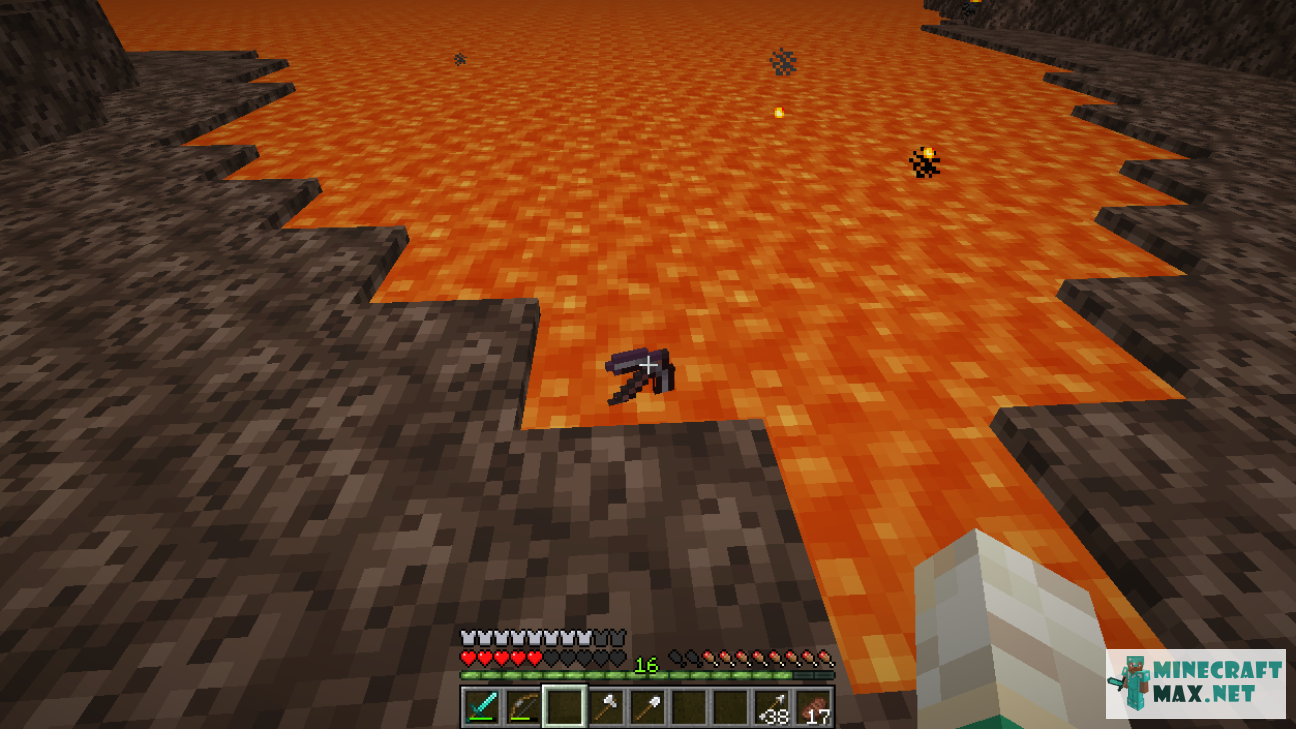 Craft a netherite pickaxe and throw it into the lava | Quests for Minecraft